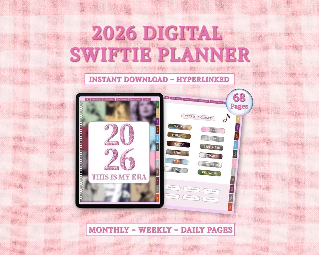 Planificador digital inspirado en Swiftie 2026 / Rastreador mensual ...