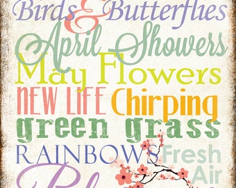 Spring Words | Etsy