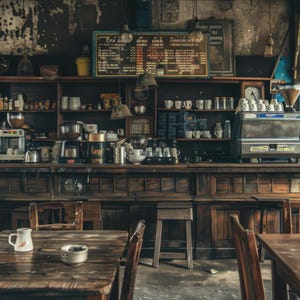 Vintage Thai Coffee Shop Interior – Traditional Rustic Café Atmosphere ...