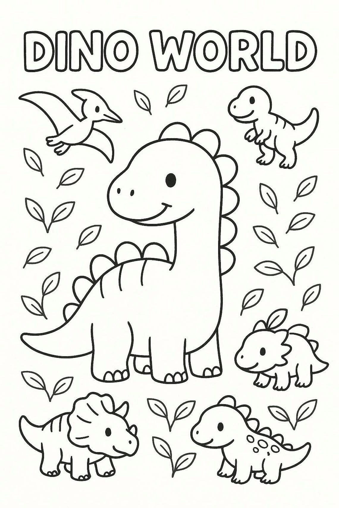 Dino World Coloring Book for Toddlers | Dinosaur Coloring Pages PDF ...