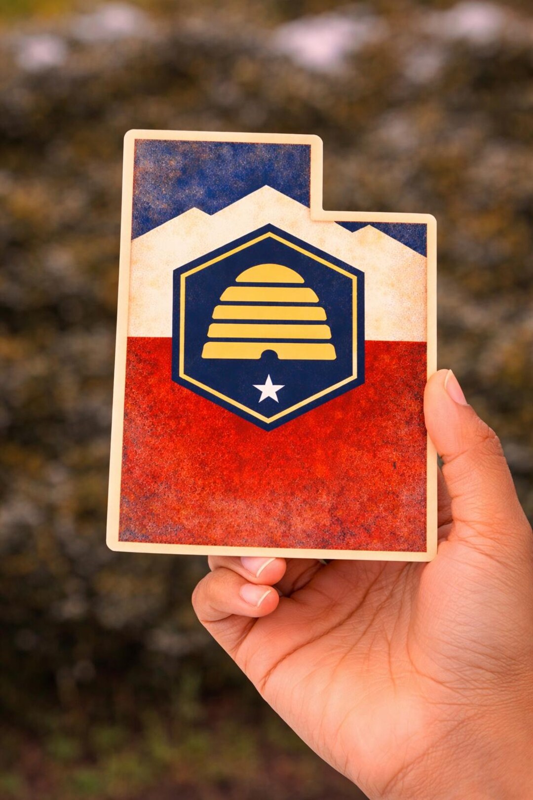 Utah State Sticker | Vintage Utah Flag Vinyl Decal | Beehive Symbol ...