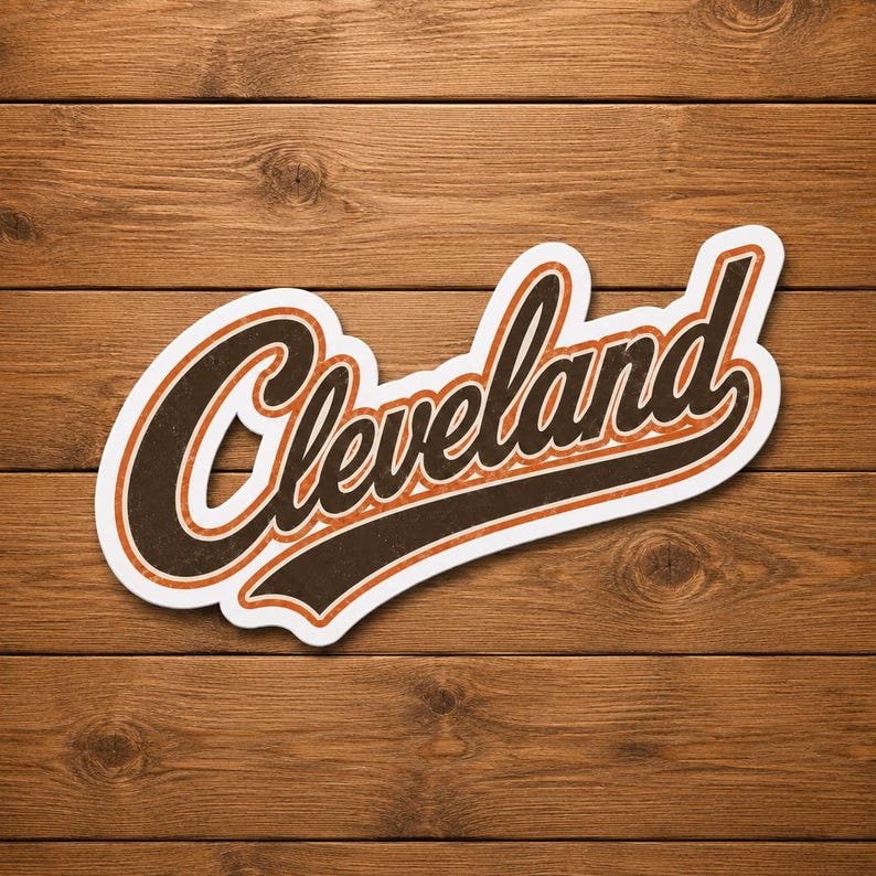 Retro Cleveland Script Sticker, Vintage Ohio Vinyl Decal, Waterproof ...