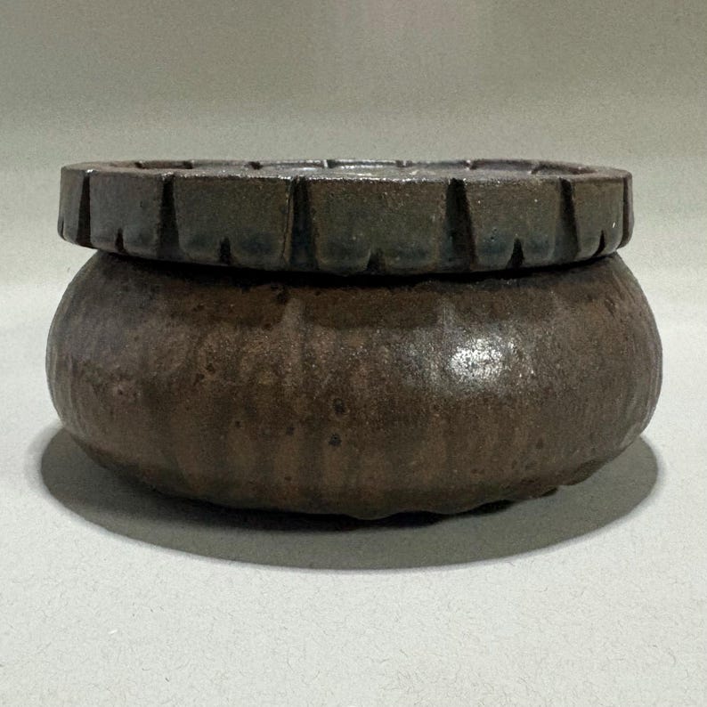 Handmade Ceramic Container With Lid - String Art - Etsy