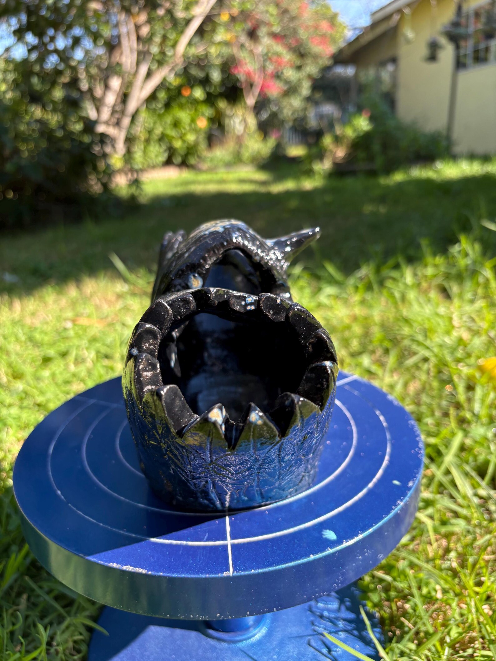 Crow King - Large Black Bird - Unique Handmade Ceramic Centerpiece Vase ...