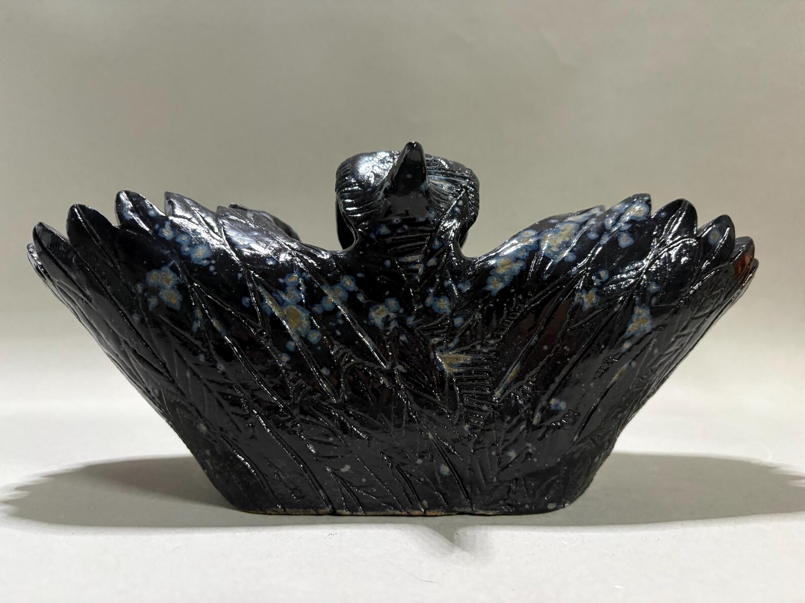 Crow King - Large Black Bird - Unique Handmade Ceramic Centerpiece Vase ...