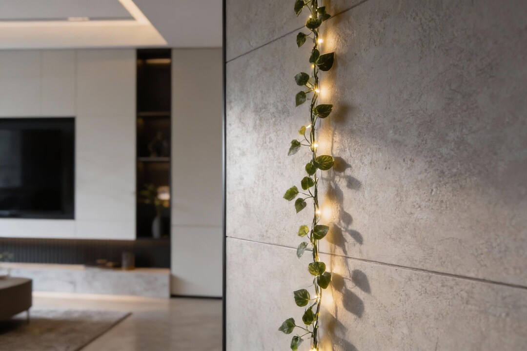 Minimalist Watermelon Leaf LED String Lights – Battery Powered Greenery ...