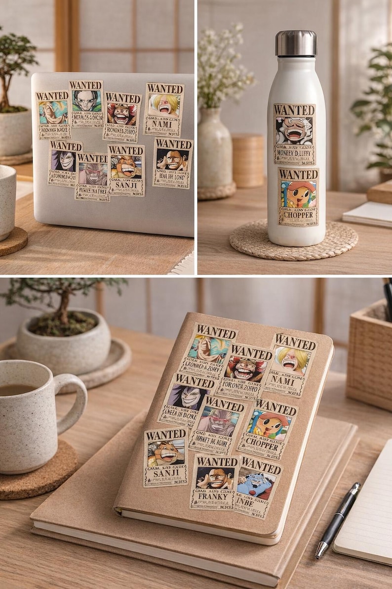 One Piece Wanted Poster Stickers Set of 50 – Anime Character Bounty ...