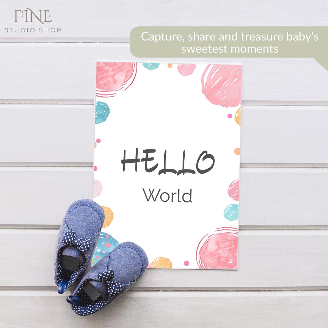 Colorful Watercolor Baby Milestone Cards, Abstract Splash Monthly ...