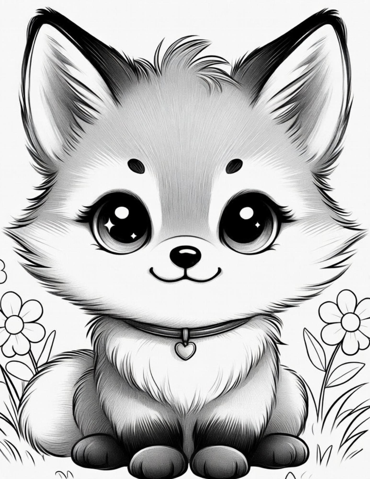 Cute and Adorable Fox Coloring Pages for Kids and Toddlers - Etsy