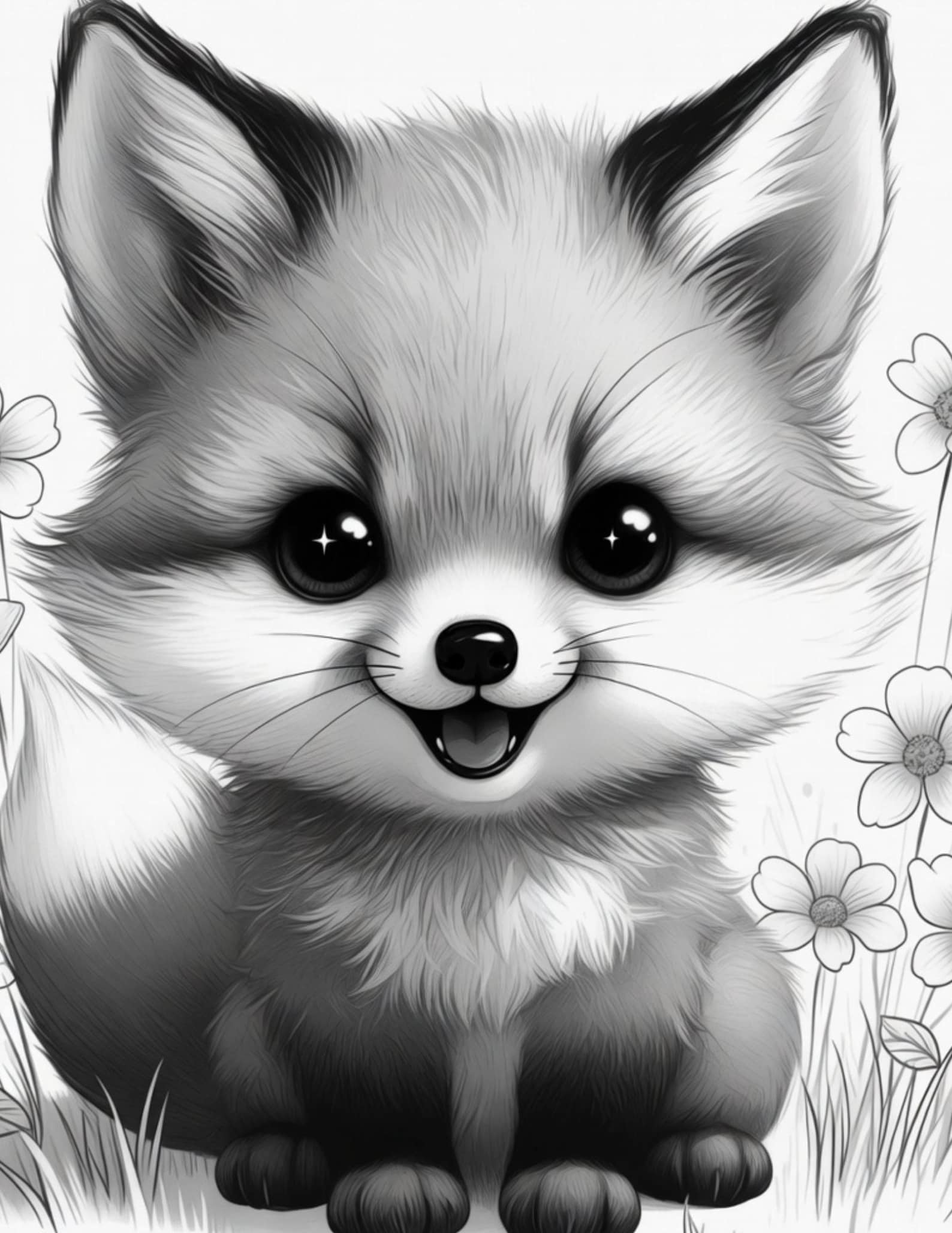 Cute and Adorable Fox Coloring Pages for Kids and Toddlers - Etsy