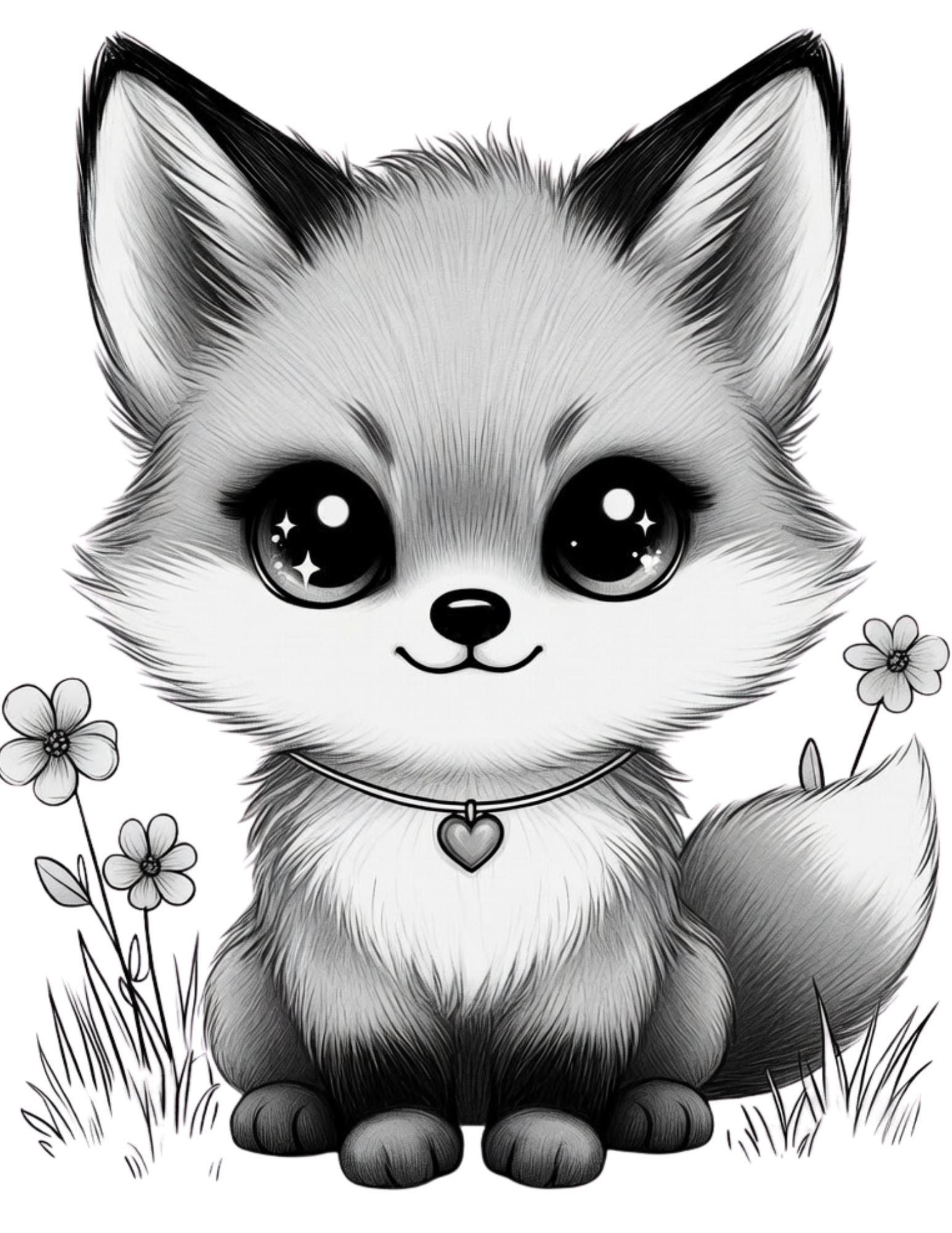 Cute and Adorable Fox Coloring Pages for Kids and Toddlers - Etsy