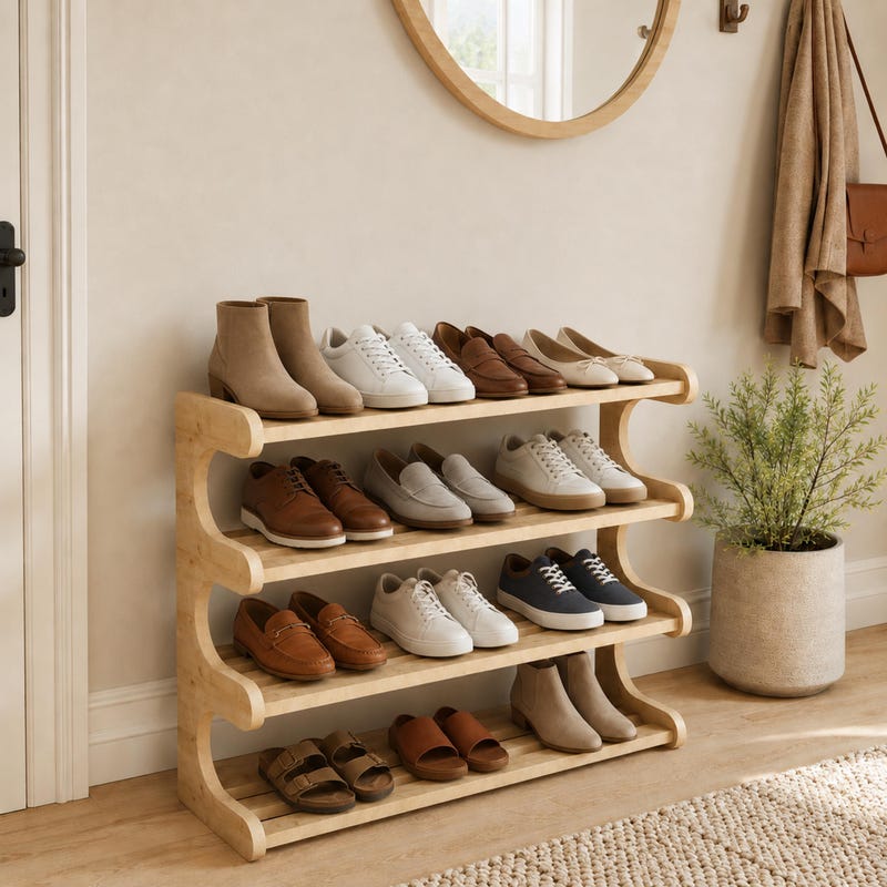 Narrow 4 Tier Shoe Rack - Etsy