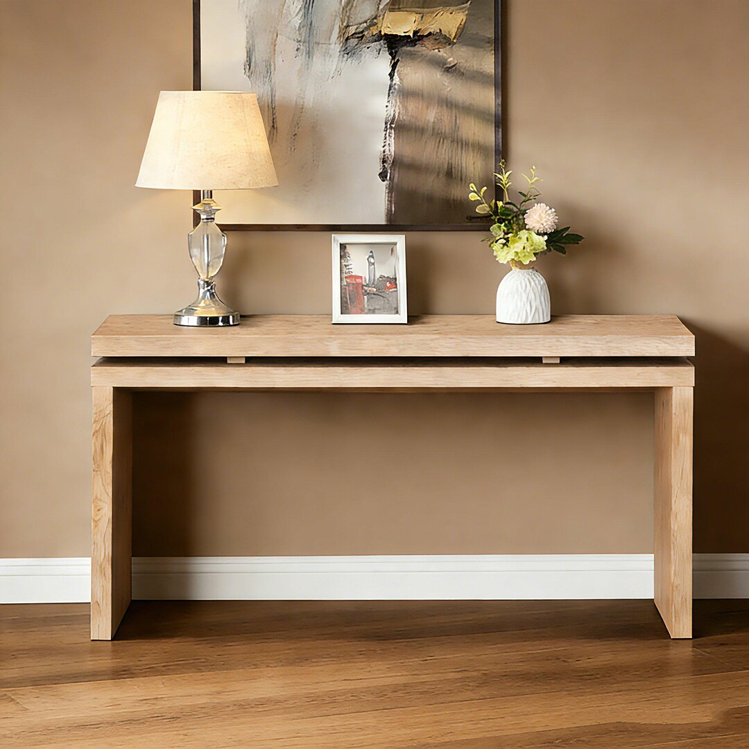 Antique Farmhouse Console Table 60”, Rustic Wooden Entryway Sofa Table ...