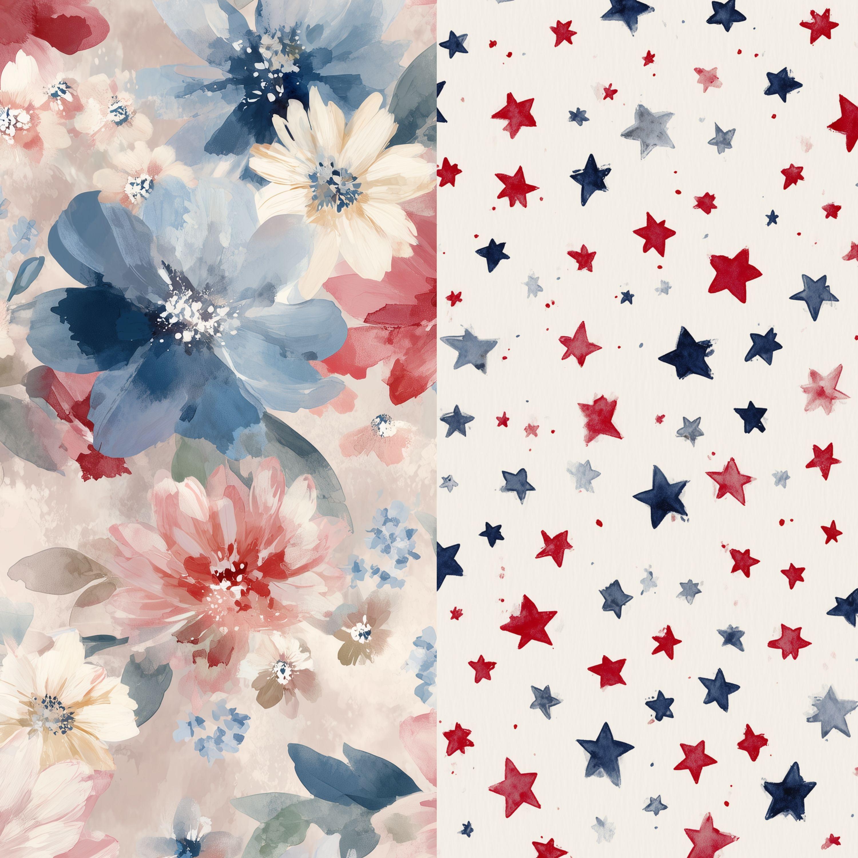 USA Patriotic Seamless Pattern Bundle 4th of July Digital Paper ...