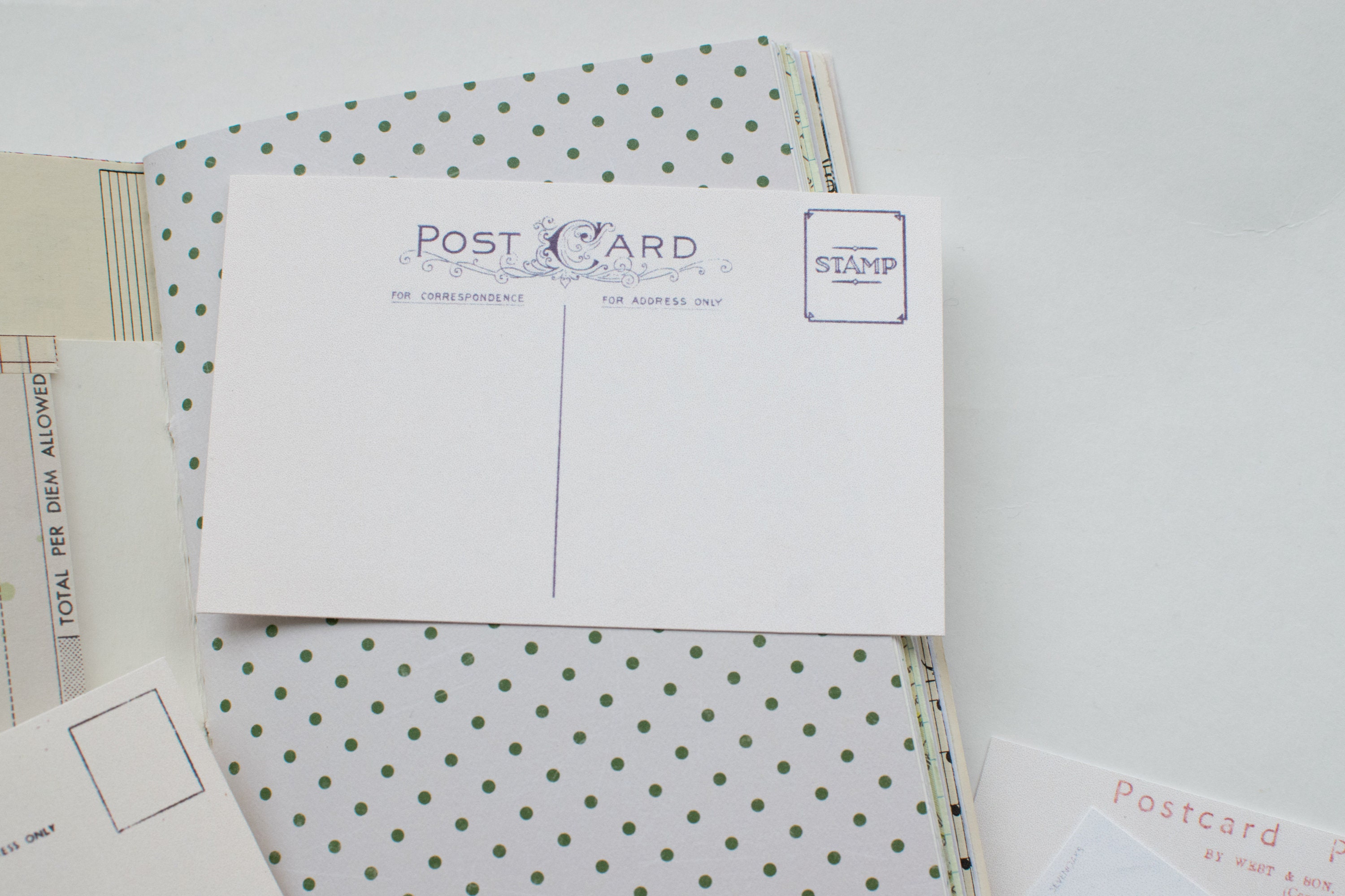 Printable Vintage Postcard Backs Set No. 1 Digital - Etsy