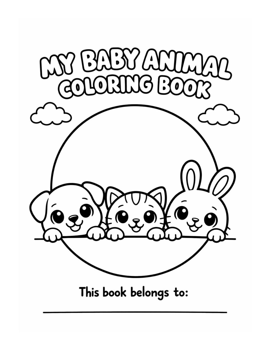 My Baby Animal Coloring Book Printable PDF - Ages 4 to 6 Years Old - Etsy