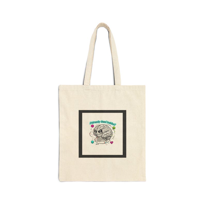 Brainrot Skull Graphic Tote, Internet Meme Culture, Chronically Online ...
