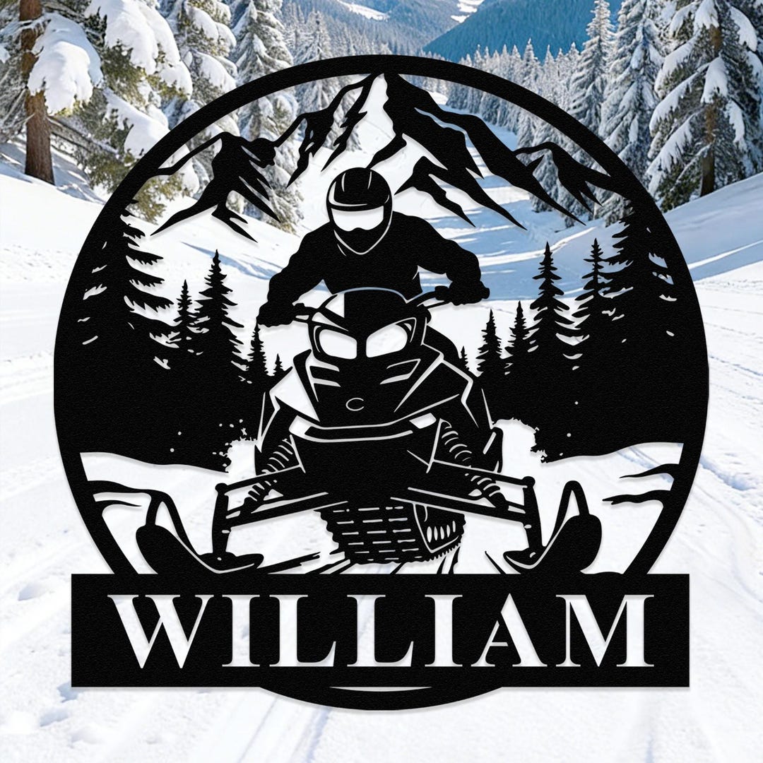 Custom Snowmobile Rider Metal Wall Art With LED Lights: Personalized ...