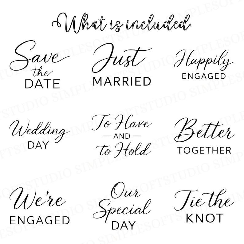 Minimalist Wedding Quotes Bundle Set, Elegant Modern Phrases Wedding ...