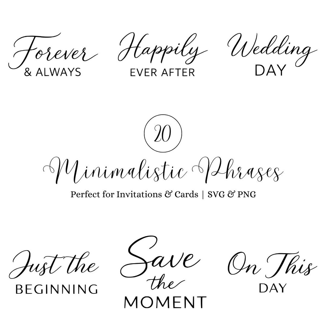 Minimalist Wedding Quotes Bundle Set, Elegant Modern Phrases Wedding ...