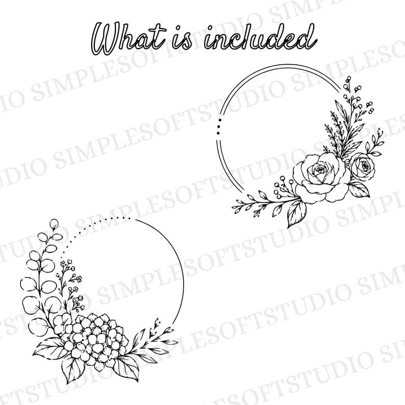 Pacote de Molduras Florais Circulares em SVG, Coroa de Flores ...
