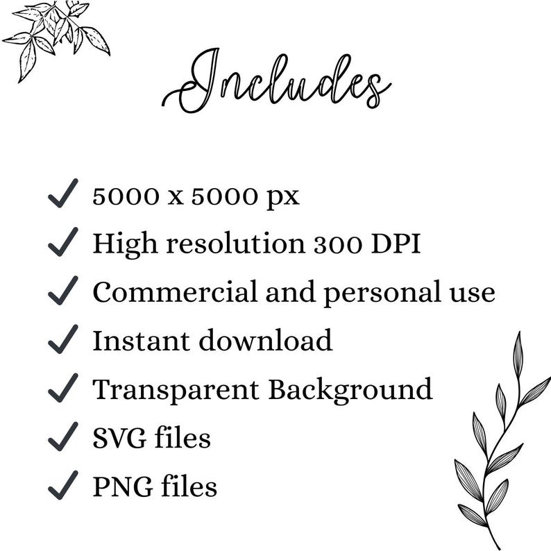 Rectangle Floral Border SVG PNG Set, Minimal Line Art Flower Frames for ...