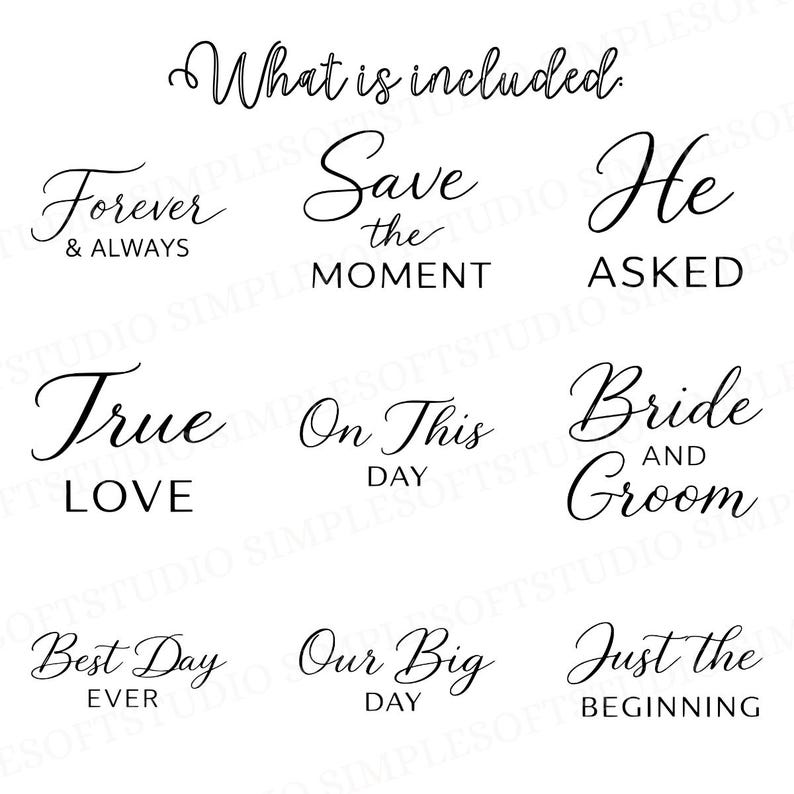 Minimalist Wedding Quotes Bundle Set, Elegant Modern Phrases Wedding ...