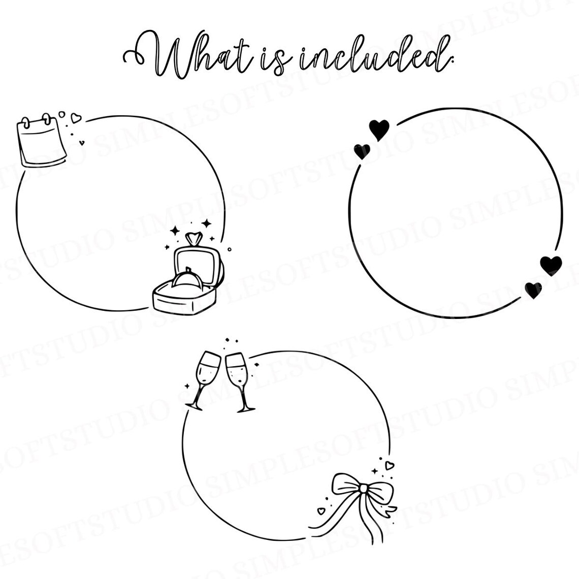 Minimalistic Circle Frame Set, 30 Line Art SVG PNG, Simple Boarders for ...