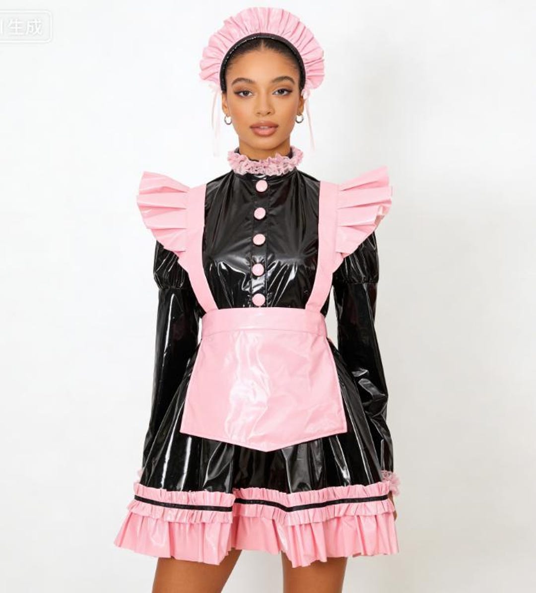 Lockable PVC Maid Costume: Ruffled French Apron Dress - Etsy