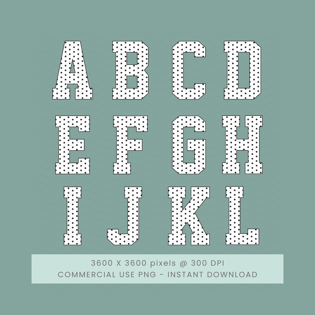 Polka Dot Letters Png Designs, Polka Dot Alpha Png, Polka Dot Numbers ...