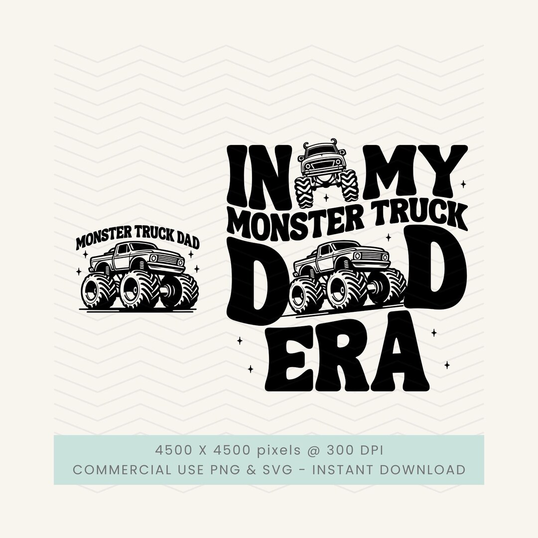 In My Monster Truck Dad Era Svg, Monster Truck Mom Svg, Monster Truck ...