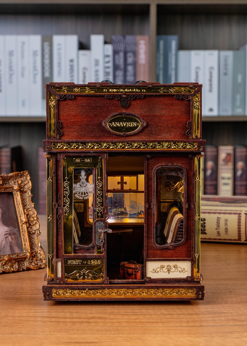 1940s Train Cabin Book Nook DIY Kit - European Bookshelf Insert ...