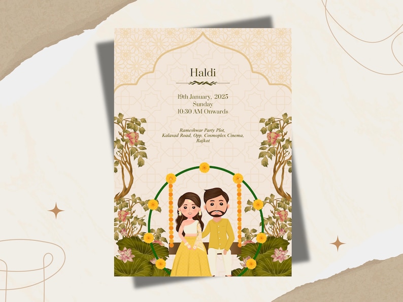 Indian Wedding Invitation Canva Template, Editable Hindu Invite Set ...