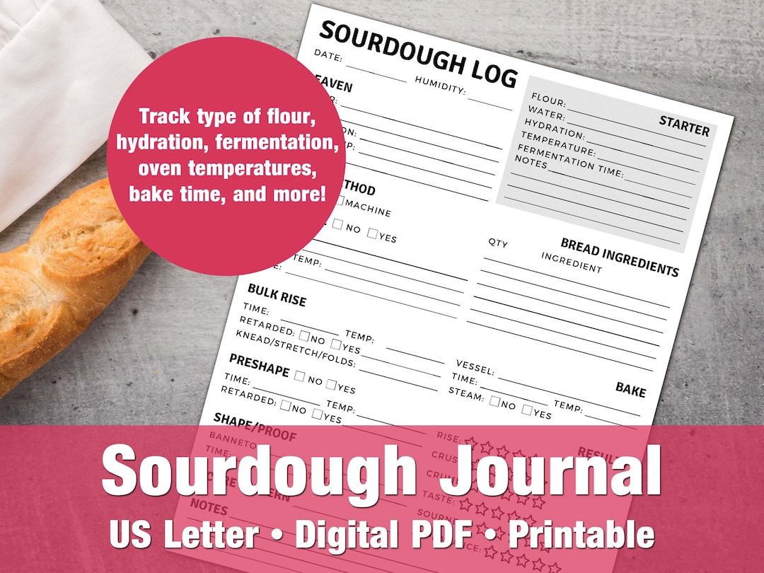 Instant Download Sourdough Bread Log - Track Your Sourdough Baking in ...