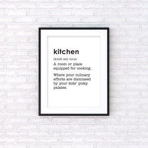 Kitchen Definition, Printable Kitchen Decor, Instant Download Wall Sign ...