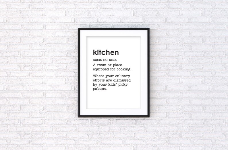 Kitchen Definition, Printable Kitchen Decor, Instant Download Wall Sign ...