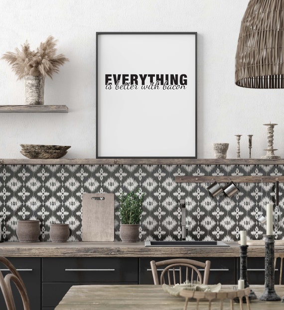 Bacon Sign Printable Kitchen Decor Instant Download Wall | Etsy