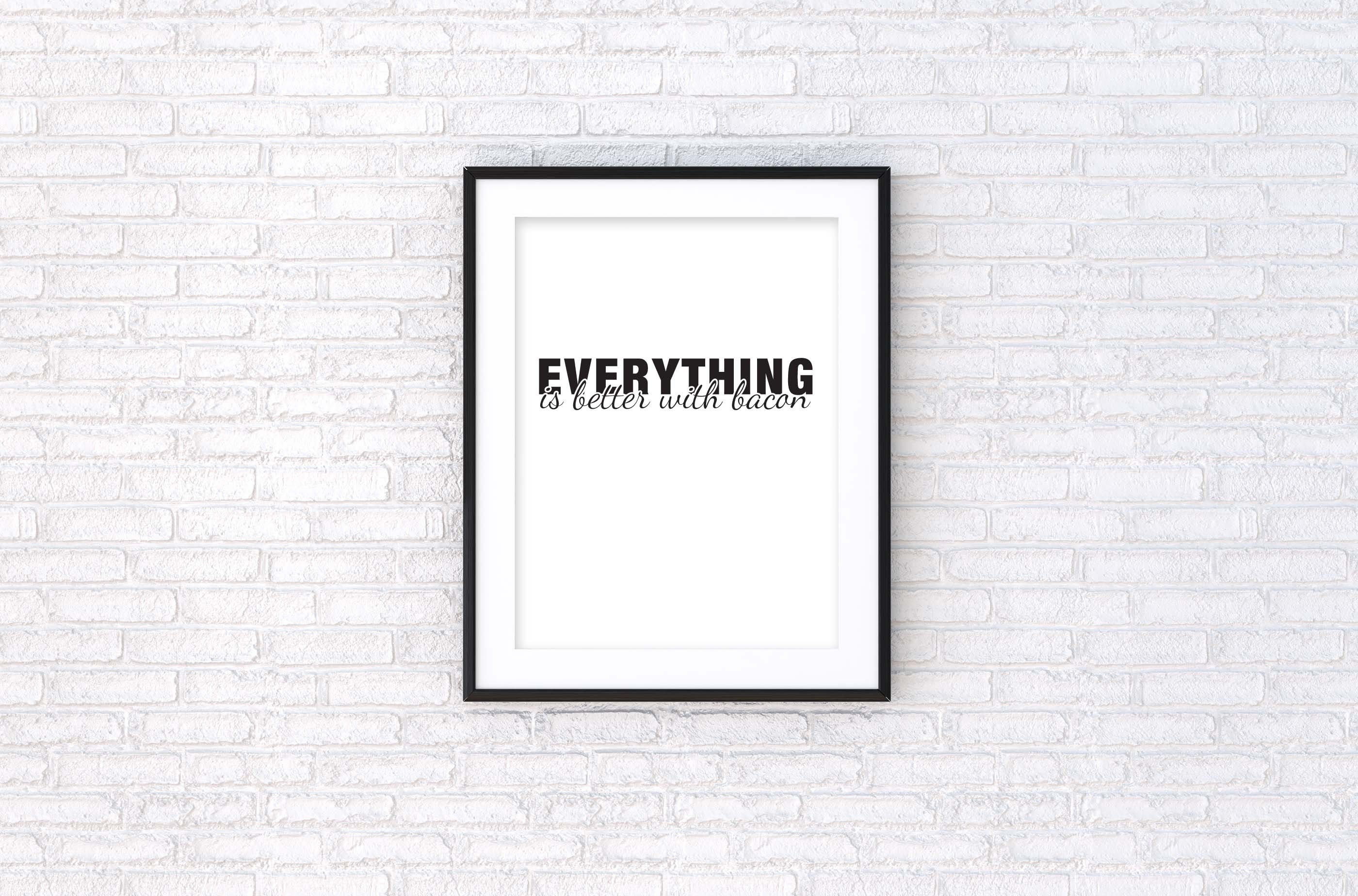 Bacon Sign, Printable Kitchen Decor, Instant Download Wall Sign, Funny ...