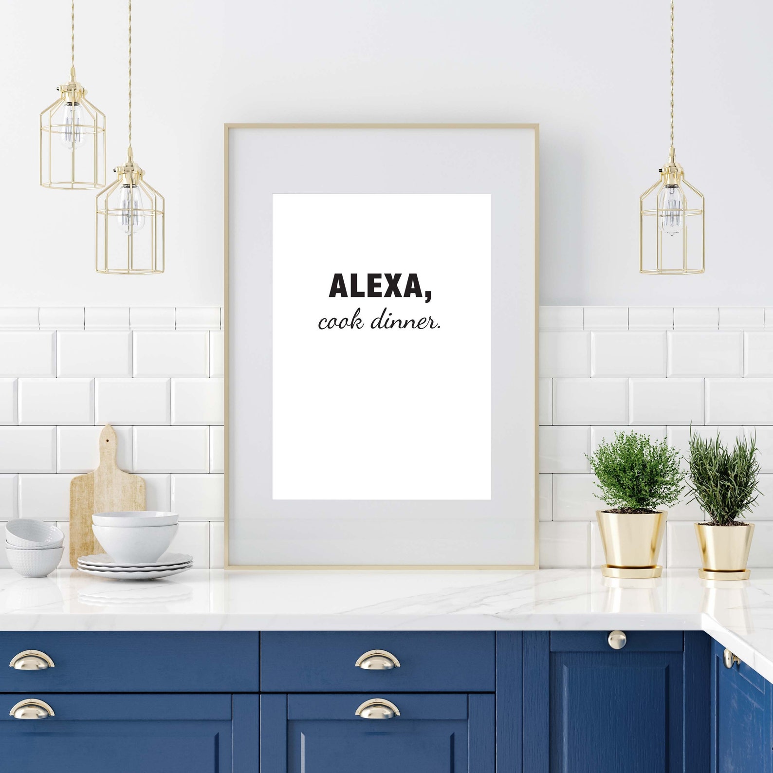 Alexa Cook Dinner, Printable Kitchen Decor, Instant Download Wall Sign ...