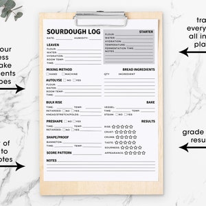 Instant Download Sourdough Bread Log - Track Your Sourdough Baking in ...