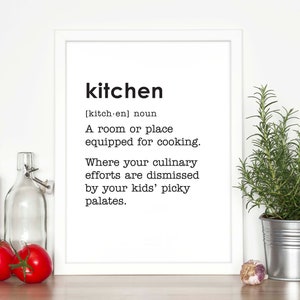 Kitchen Definition, Printable Kitchen Decor, Instant Download Wall Sign ...