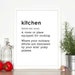 Kitchen Definition, Printable Kitchen Decor, Instant Download Wall Sign ...