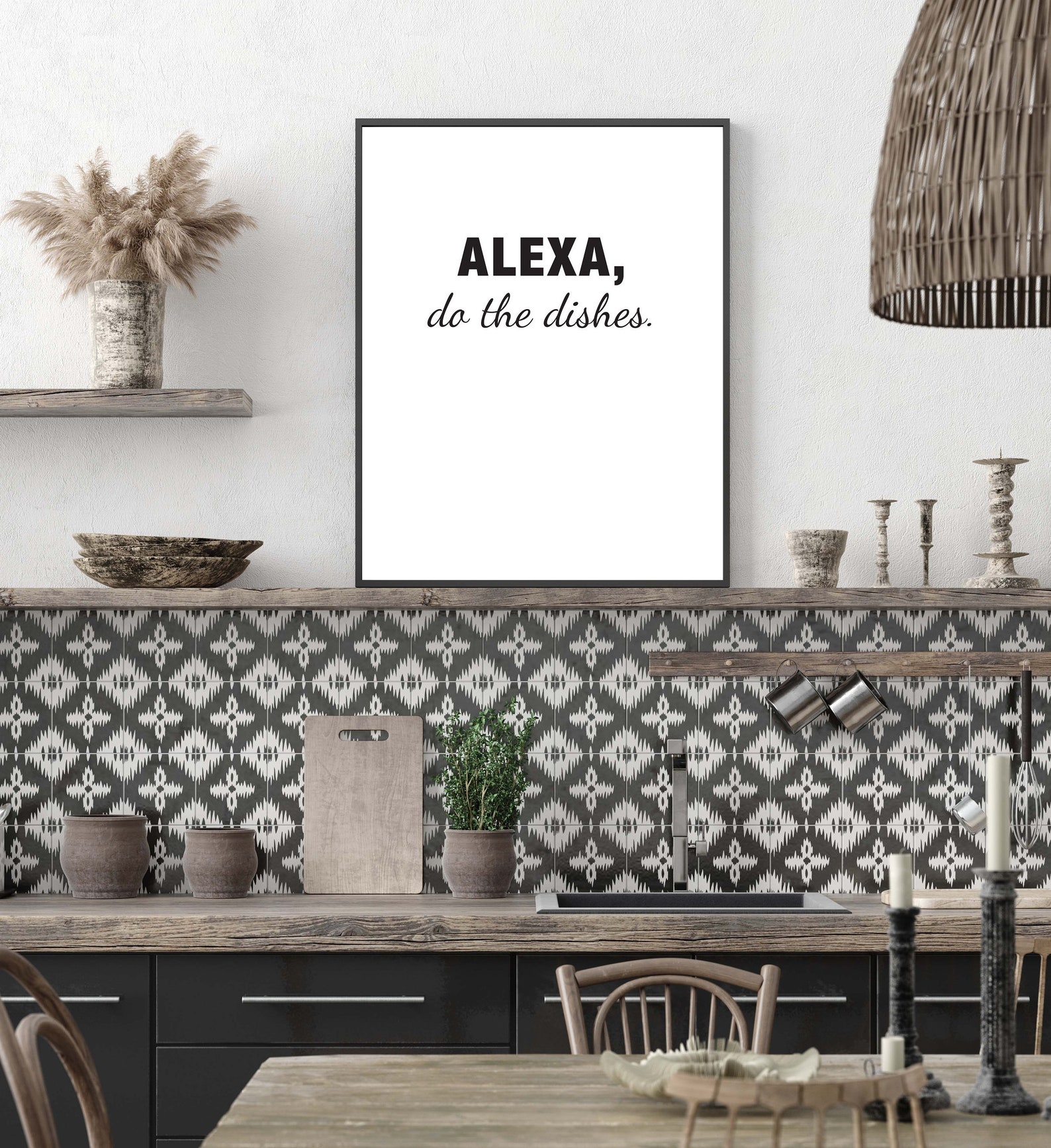 Alexa Do the Dishes, Printable Kitchen Decor, Instant Download Wall ...