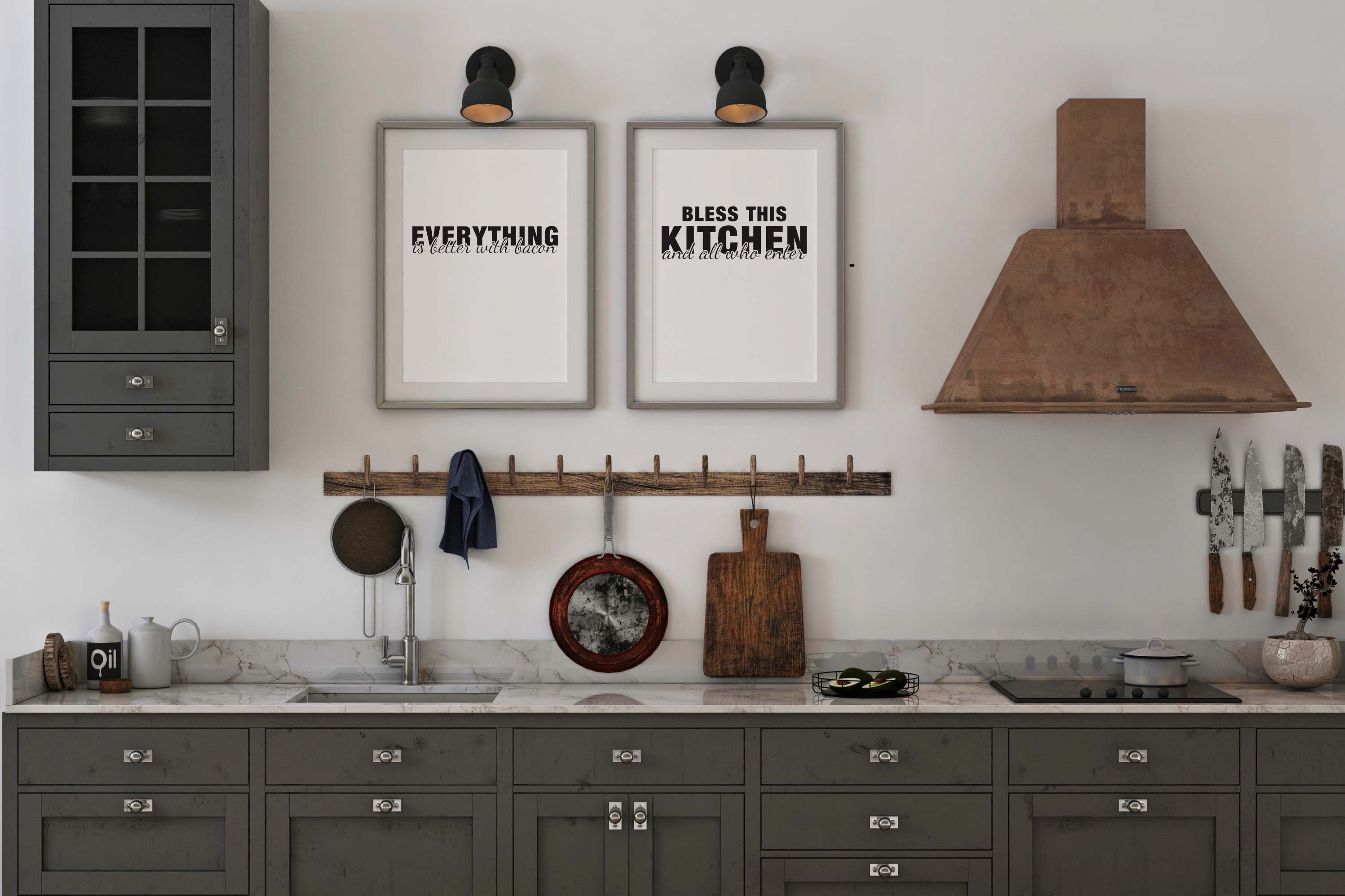 Bacon Sign, Printable Kitchen Decor, Instant Download Wall Sign, Funny ...