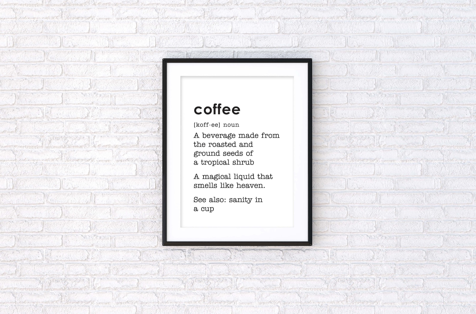 Coffee Definition, Printable Kitchen Decor, Instant Download Wall Sign ...