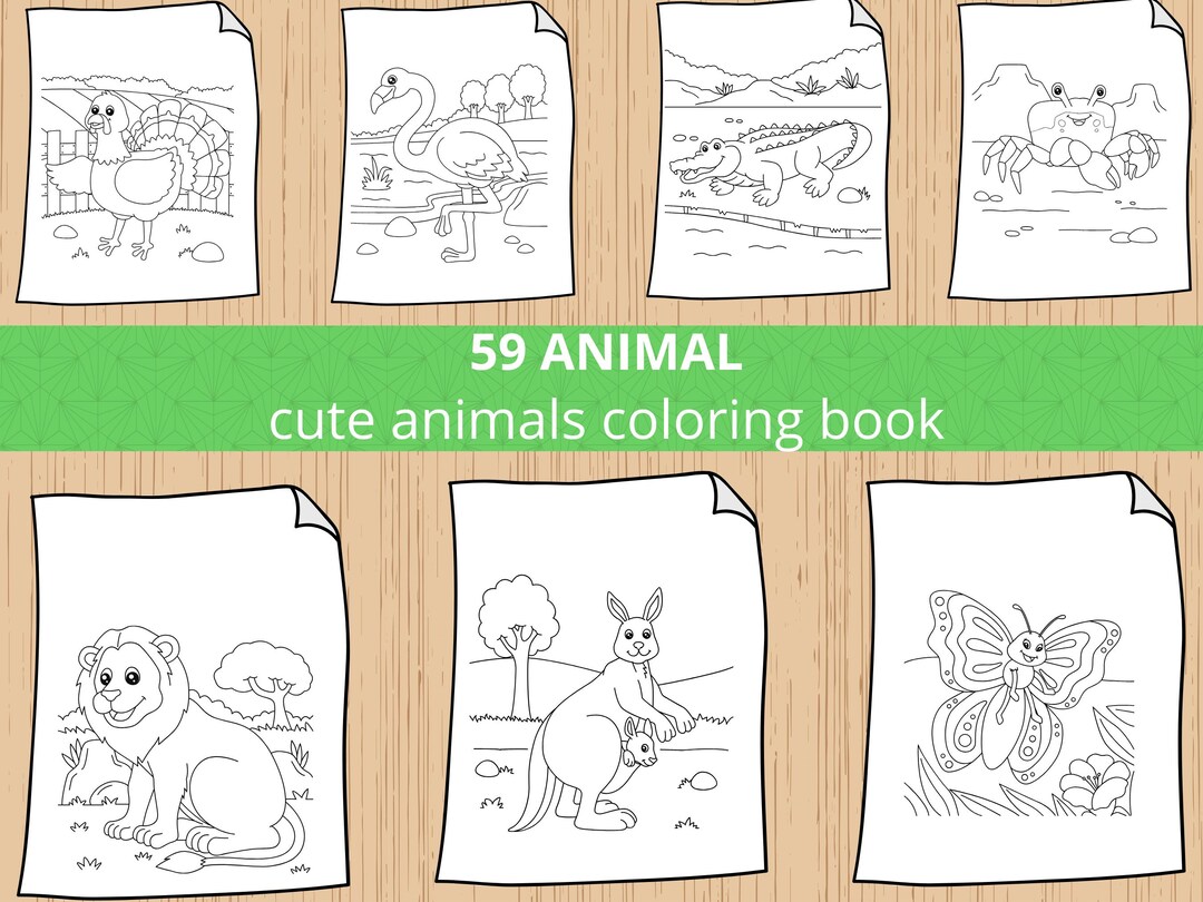 59 Animal Coloring Pages – Creature Designs Printable Book (digital ...