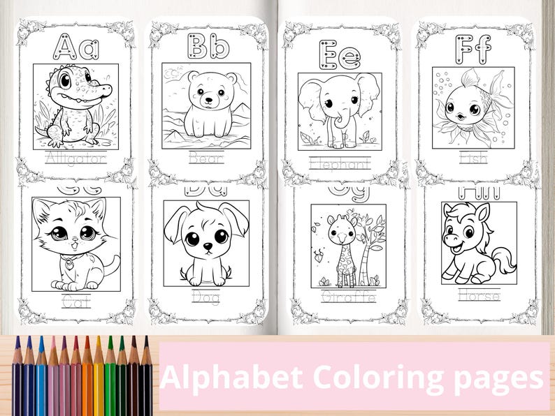 Alphabet Coloring Book With Animals PDF, A-Z Animal Coloring Pages for ...