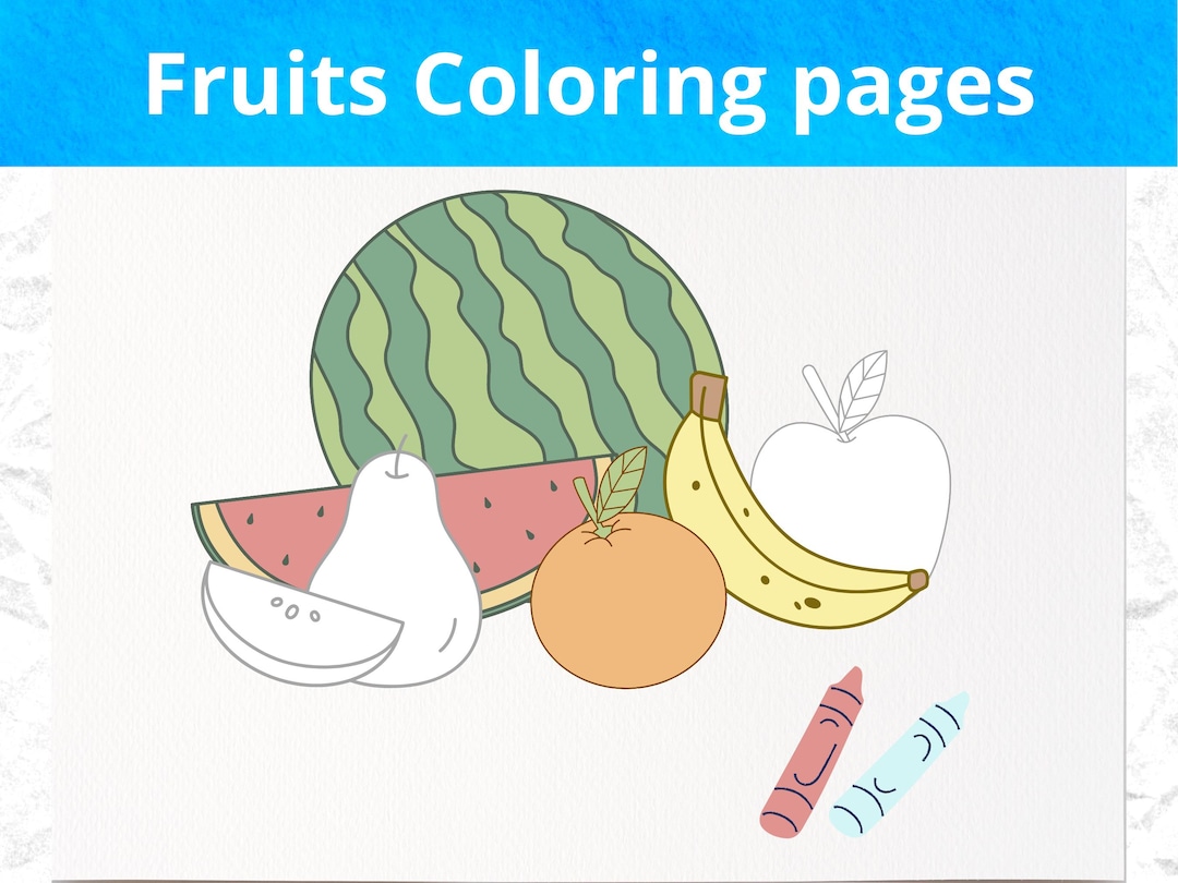 Fruits Coloring Book for Kids, Toddler Activity Sheets, Preschool ...