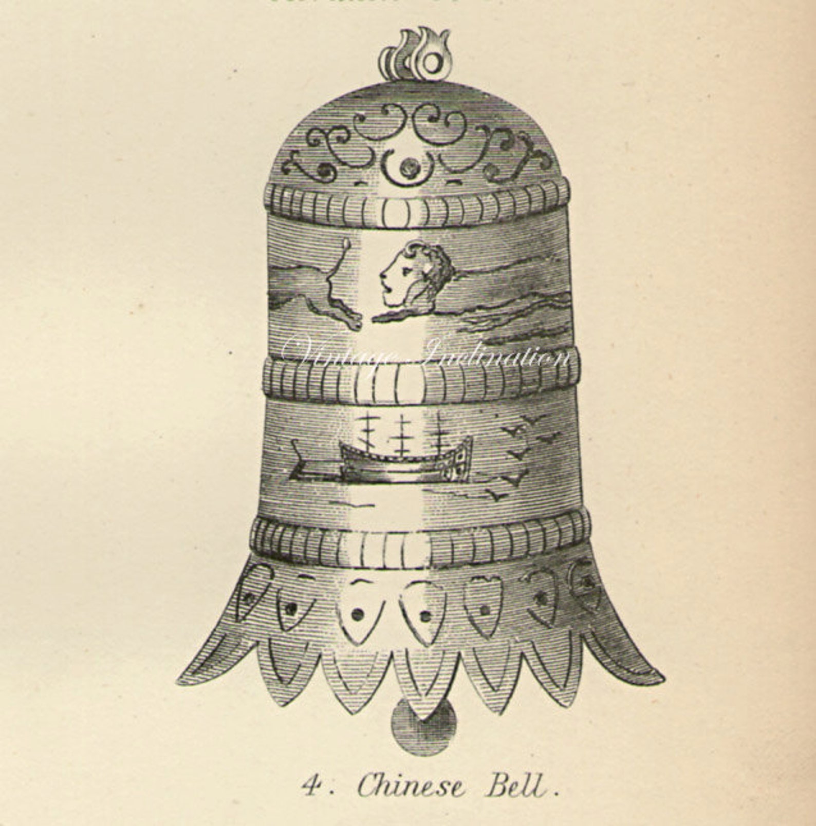 Antique Print, 1890 BELLS, Engraving Print - Etsy