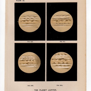 1870s Maps of JUPITER, Original Vintage Space Astronomy Print - Etsy